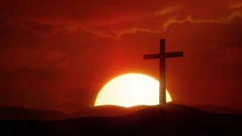 The Risen Christ - sun rises over desert... | Stock Video | Pond5