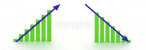 Rising and falling chart with arrow: Royalty Free #75392786