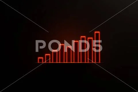Photograph: Rising bar chart, positive growth. Bar graph moving up ...