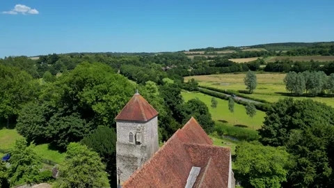 A rising boom-shot of St Lawrence the Ma... | Stock Video | Pond5