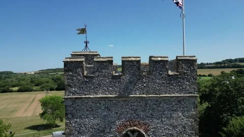 A rising boom-shot of the tower of St Ma... | Stock Video | Pond5