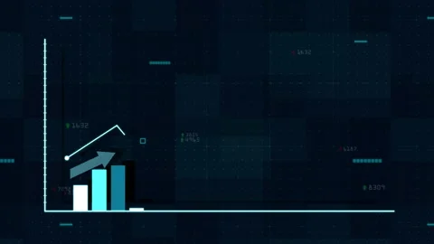 Rising graphic chart with arrow line in ... | Stock Video | Pond5