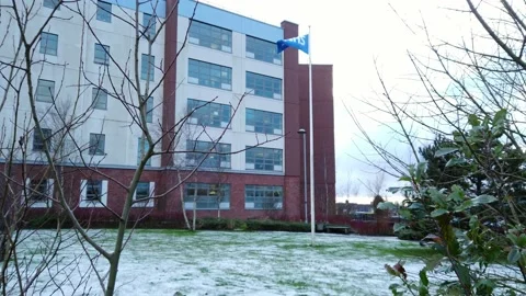 Rising up NHS flag waving proudly outsid... | Stock Video | Pond5