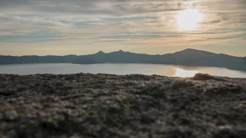 Rising Up Over Stone Wall To See Crater ... | Stock Video | Pond5