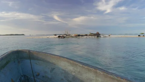 Rising tide drowns island destroyed by e... | Stock Video | Pond5