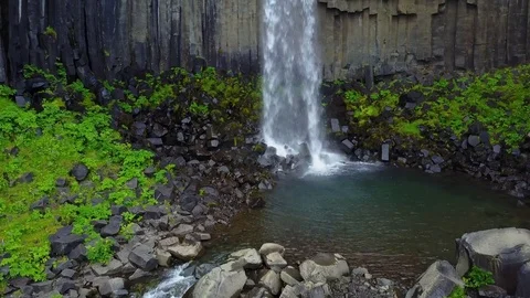 Rising To Top Of Iceland Waterfall With ... | Stock Video | Pond5