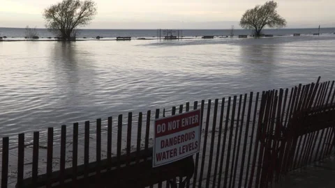 Rising water levels due to climate chang... | Stock Video | Pond5