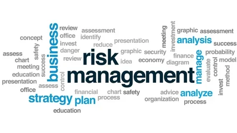 Risk management animated word cloud, tex... | Stock Video | Pond5