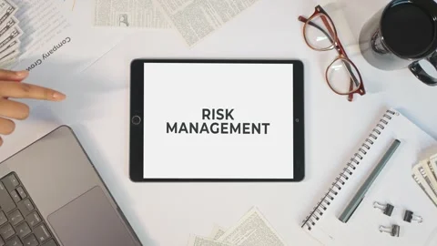 RISK MANAGEMENT DISPLAYING ON A TABLET S... | Stock Video | Pond5