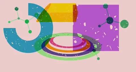 Risograph geometric shapes animation | Stock Video | Pond5
