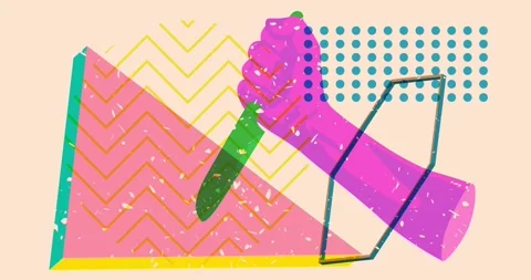 Risograph knife in hand with geometric s... | Stock Video | Pond5