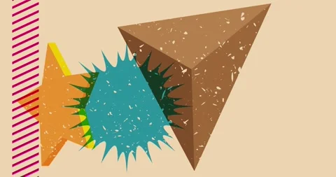 Risograph moving cartoon geometry object... | Stock Video | Pond5
