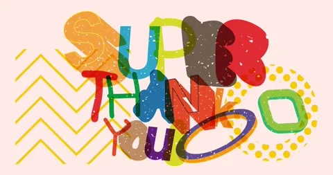 Risograph Super Thank You animation with... | Stock Video | Pond5