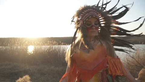 Ritual dance on the sunsett of beautiful... | Stock Video | Pond5