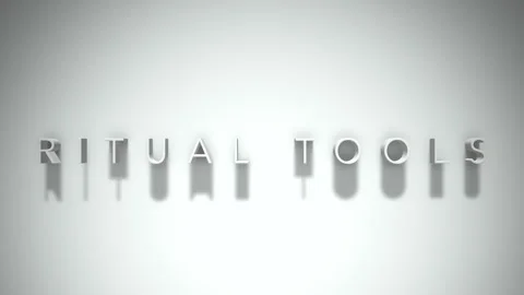ritual tools 3D title animation white te... | Stock Video | Pond5