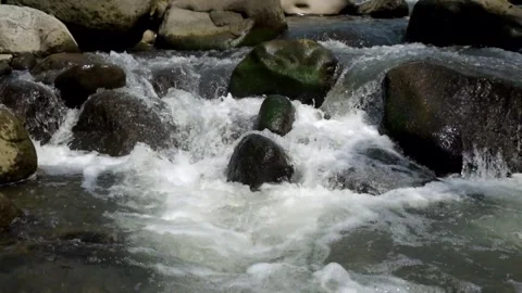 River cascade with clear, fast flowing w... | Stock Video | Pond5