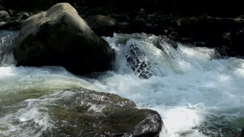 River cascade with clear, fast flowing w... | Stock Video | Pond5