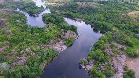 river ecosystem. aerial view | Stock Video | Pond5
