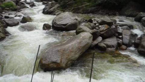 River flowing ( Barati Nala ) alongside ... | Stock Video | Pond5