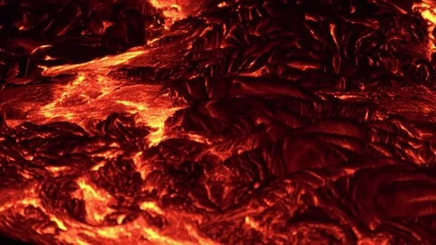 River of lava texture Night Glowing Hot ... | Stock Video | Pond5