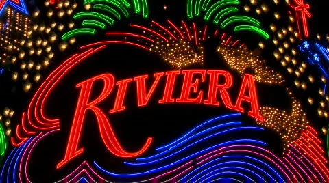 Riviera Neon Signs in Las Vegas. - Clip... | Stock Video | Pond5