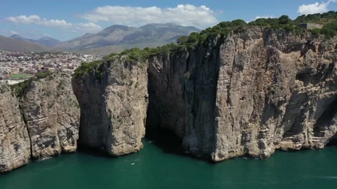 Riviera of Ulysses. The split mountain i... | Stock Video | Pond5