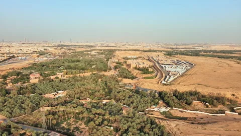Riyadh, Al Diriyah: Aerial view of outsk... | Stock Video | Pond5