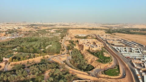 Riyadh, Al Diriyah: Aerial view of outsk... | Stock Video | Pond5