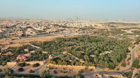 Riyadh, Al Diriyah: Aerial view of outsk... | Stock Video | Pond5