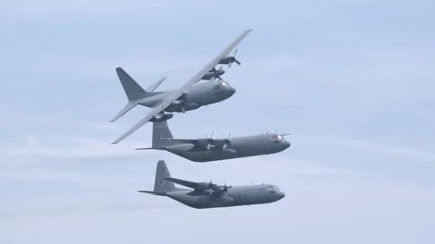 RMAF C-130 Hercules transport aircrafts... | Stock Video | Pond5