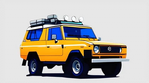 Off-road car driving in the desert carto... | Stock Video | Pond5