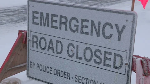 Road Sign Snow Stock Footage ~ Royalty Free Stock Videos | Pond5