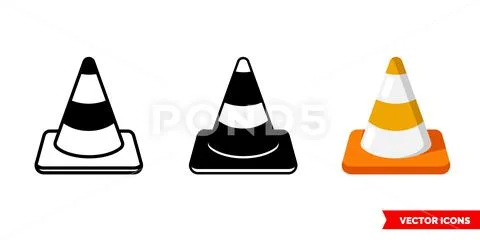 Road cone icon of 3 types. Isolated vector sign symbol.: Graphic #134404857