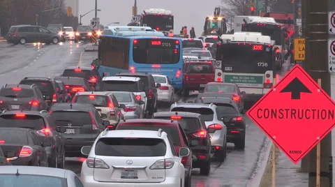 Road construction traffic jam and gridlo... | Stock Video | Pond5