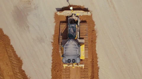 Road construction work. A bulldozer prep... | Stock Video | Pond5