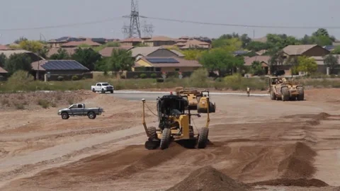 A road grader on a new street project as... | Stock Video | Pond5