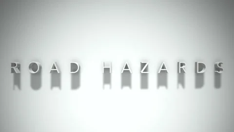 road hazards 3D title animation white te... | Stock Video | Pond5