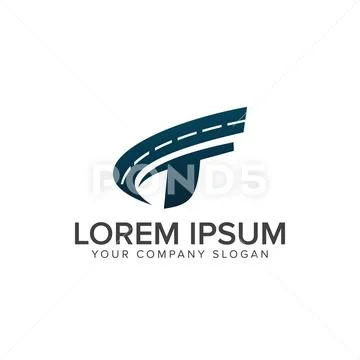 Road letter t logo design concept template: Graphic #116322401