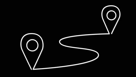 Road, location points self drawing anima... | Stock Video | Pond5