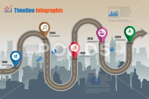 Road map Timeline Infographic, Vector Illustration ~ Clip Art #79354007