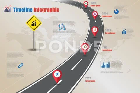 Road map Timeline Infographic, Vector Illustration: Graphic #79354025