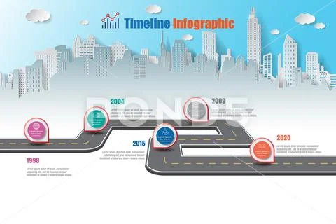 Road map Timeline Infographic, Vector Illustration ~ Clip Art #79451007