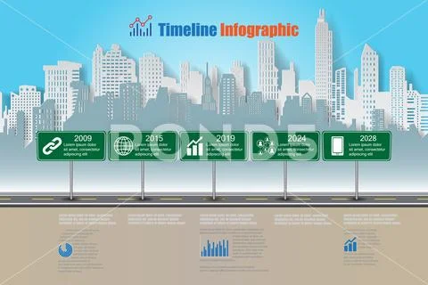Road map Timeline Infographic, Vector Illustration: Royalty Free #79451946