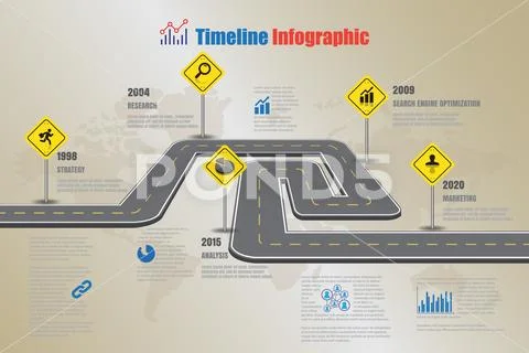 Road map Timeline Infographic, Vector Illustration: Royalty Free #79588942