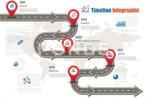 Road map Timeline Infographic, Vector Illustration Illustration #79588968