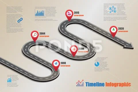 Road map Timeline Infographic, Vector Illustration Illustration #79882780