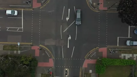 Road markings and left-side road traffic... | Stock Video | Pond5