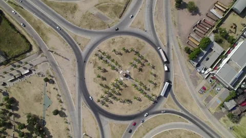 Road Roundabout with Central Park on a B... | Stock Video | Pond5