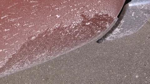 Road salt on vehicle causing rust and co... | Stock Video | Pond5