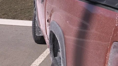 Road salt on vehicle causing rust and co... | Stock Video | Pond5